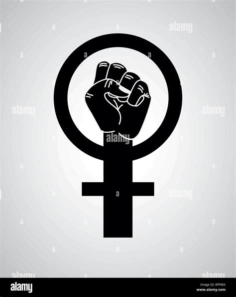 Hand Fist With Female Gender Symbol Stock Vector Image Art Alamy