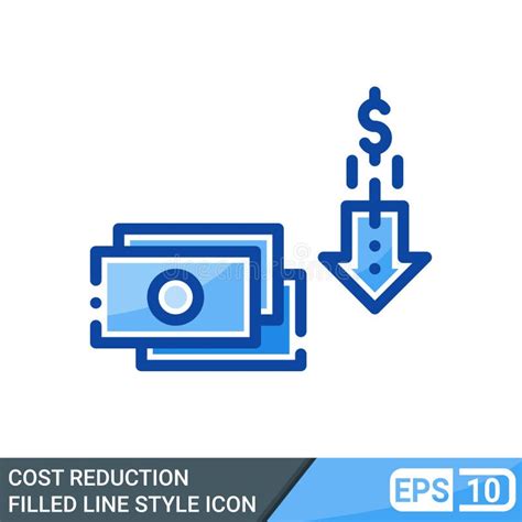 Cost Reduction Icon In Filled Line Style Stock Vector Illustration Of