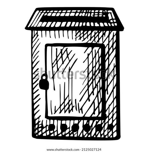 Mailbox Sketched Isolated Vintage Letterbox Hand Stock Vector Royalty