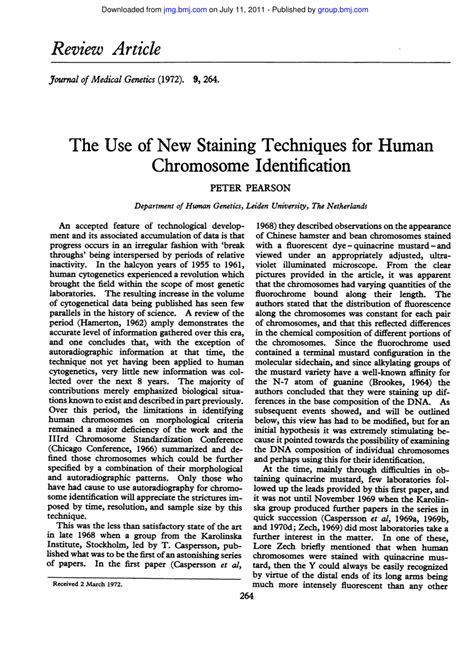 Pdf The Use Of New Staining Techniques For Human Chromosome