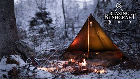 Lavvu Winter Camp Bushcraft Style Campfire Cooking Youtube
