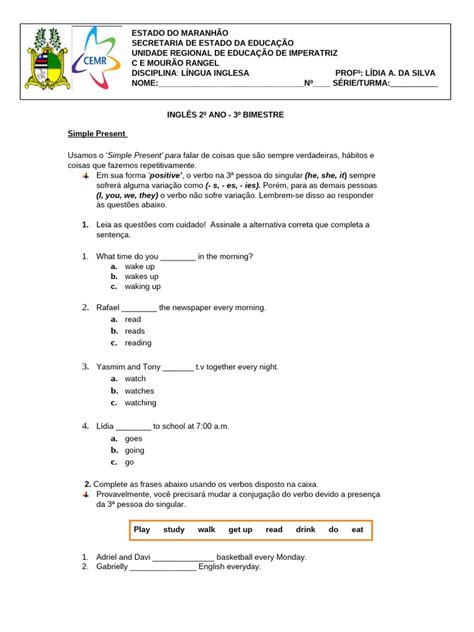 Estrutura Da Prova Modelo 2023 Pdf