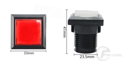 Arcade Square Shape Led Illuminated Push Button With Micro Switch