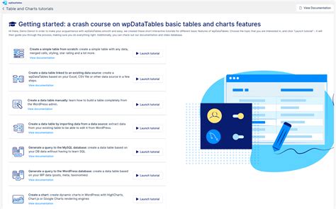 other back end pages wpdatatables tables and charts plugin