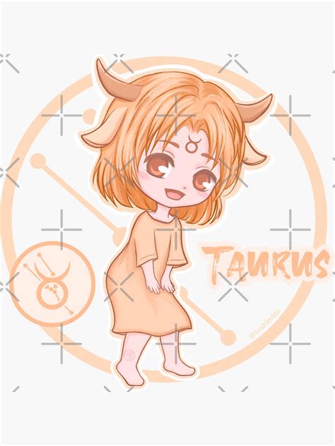 Cute Chibi Zodiac Taurus Girl Sticker For Sale By Loshimizu Redbubble