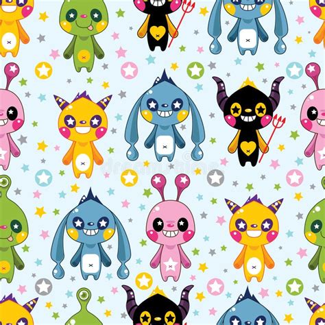 Seamless Monster Pattern Stock Vector Illustration Of Mascot 17260836