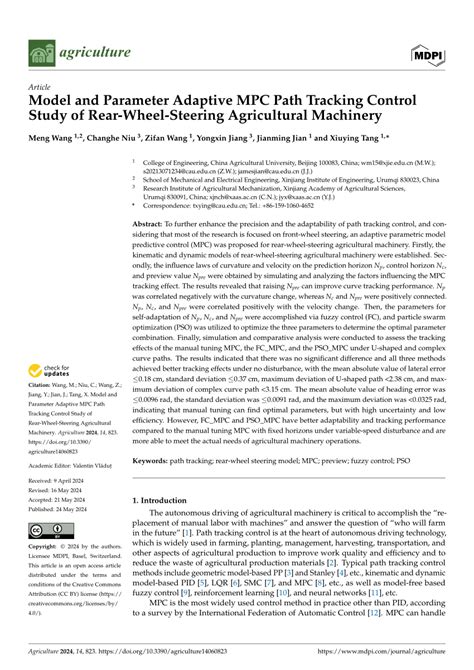 PDF Model And Parameter Adaptive MPC Path Tracking Control Study Of Rear Wheel Steering