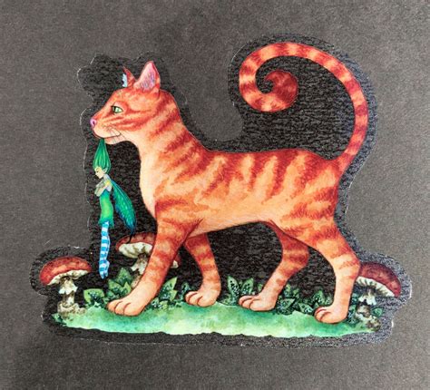 Large Clear Sticker What The Cat Dragged In Amy Brown Art
