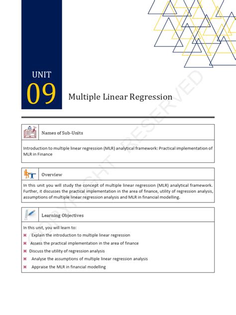 Mba Analytics For Finance 09 Pdf Linear Regression Regression Analysis