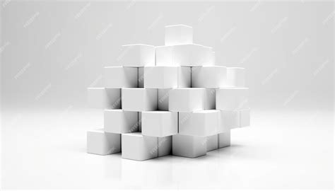 Premium Ai Image Cubic Objects And White Background Generative Ai