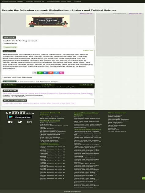 Explain The Following Concept Globalisation Hi… Pdf Globalization