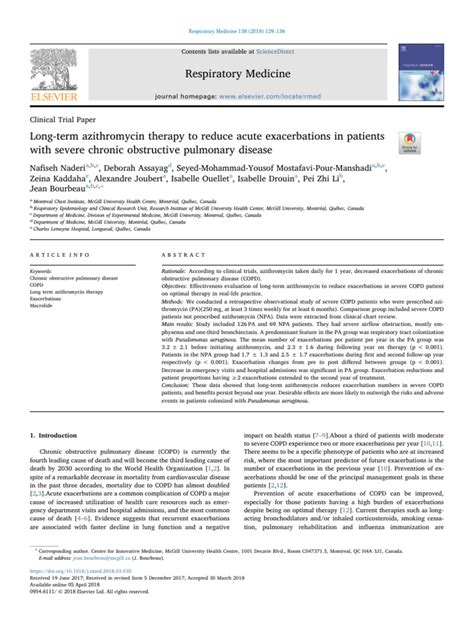 Long Term Azithromycin With Severe Copd Pdf Chronic Obstructive