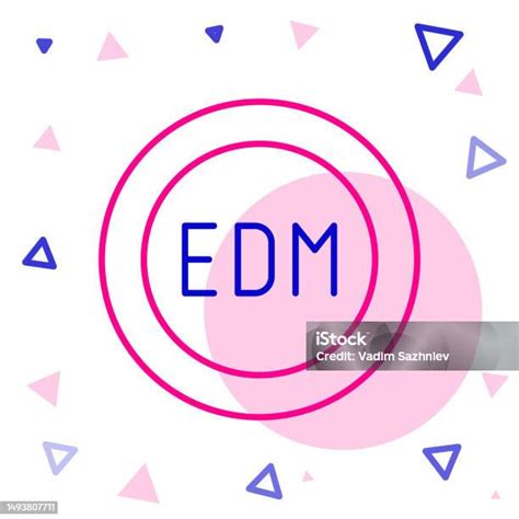 라인 Edm 일렉트로닉 댄스 음악 아이콘은 흰색 배경에 분리되어 있습니다 다채로운 개요 개념입니다 벡터 Dj에 대한 스톡 벡터