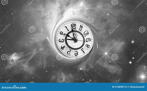 Time Travel Clock Face Abstract Background Stock Illustration