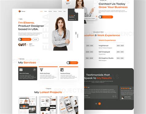 Personal Portfolio Resume Website Template Figma Kit Behance