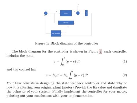 Solved Implement A State Feedback Controller With Integral Chegg