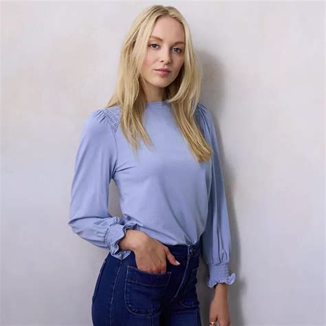 Womens Lc Lauren Conrad Smocked Cuff Tee