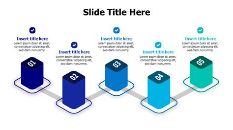 5 points 3d timeline infographic inforgraphics and slides