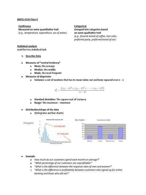 Mktg 4110 Class 4 Pdf P Value Statistical Hypothesis Testing