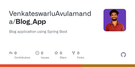 Github Venkateswarluavulamanda Blog App Blog Application Using Spring Boot