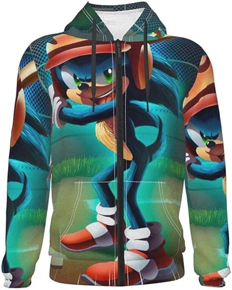 Sweats à Capuche Zippés Imprimés En 3d Pour Adolescents Sonic The