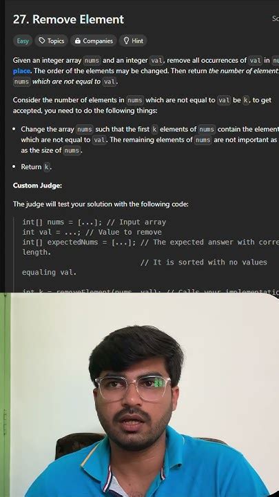 Remove Element Leetcode 27 Tamil Python Karthistucksatcode Youtube