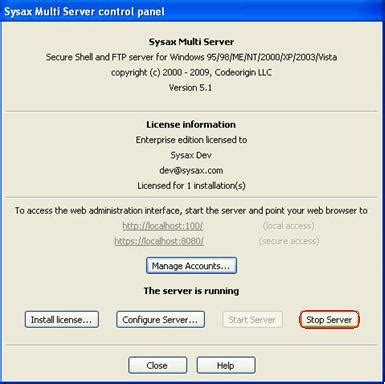 Chapter How To Start And Stop Sysax Multi Server