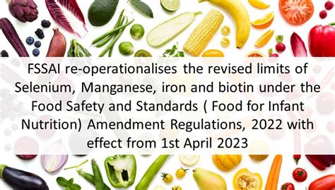 Fssai Reoperationalises The Revised Limits Of Selenium Manganese Iron