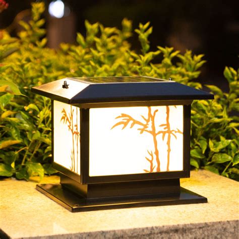 Solar Pillar Lamp Outdoor Waterproof IP67 Solar Gate Light Tricolor LED Aluminium Solar Garden