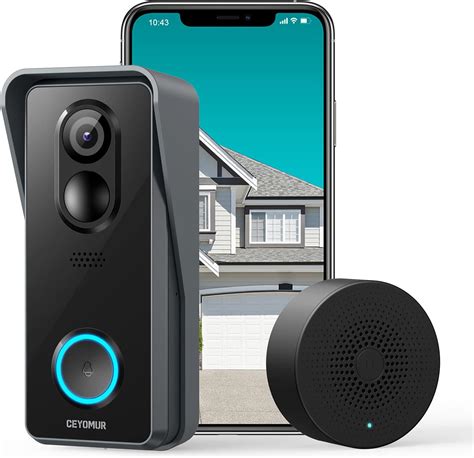 Ceyomur Wifi Video Doorbell Camera Wireless Doorbell Camera With Chime 1080p Hd 2