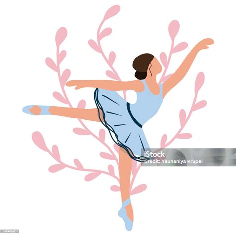 파란색 투투 드레스를 입은 우아한 발레리나가 뾰족한 신발을 신고 춤을 추고 있다 고립된 배경에 있는 여성의 아름다운 클래식 극장 댄서 캐릭터 발레 댄서 일러스트 고전 양식에