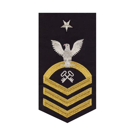 Mens E8 Lscs Rating Badge In Standard Gold On Blue Poly Wool For