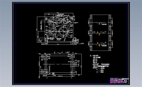 车床主轴箱箱体右侧10 M8螺纹底孔组合钻床设计autocad 2004模型图纸下载 懒石网