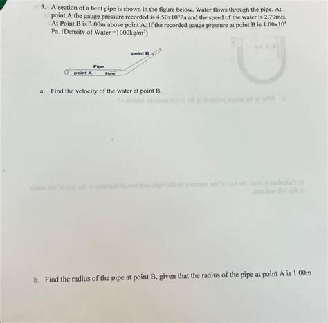 Solved A Section Of A Bent Pipe Is Shown In The Figure Chegg Com