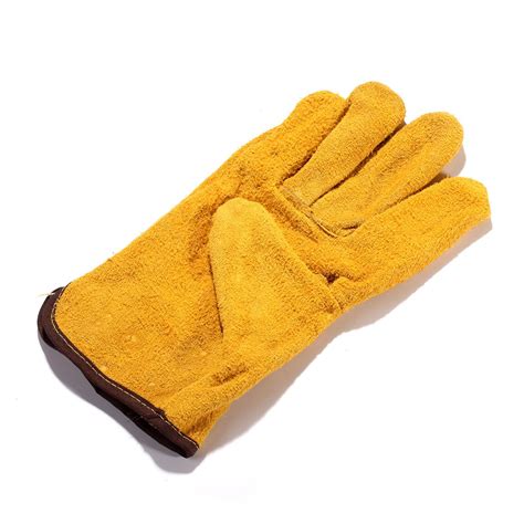 Pair Yellow Short Gloves Leather Hand Glove For We Vicedeal