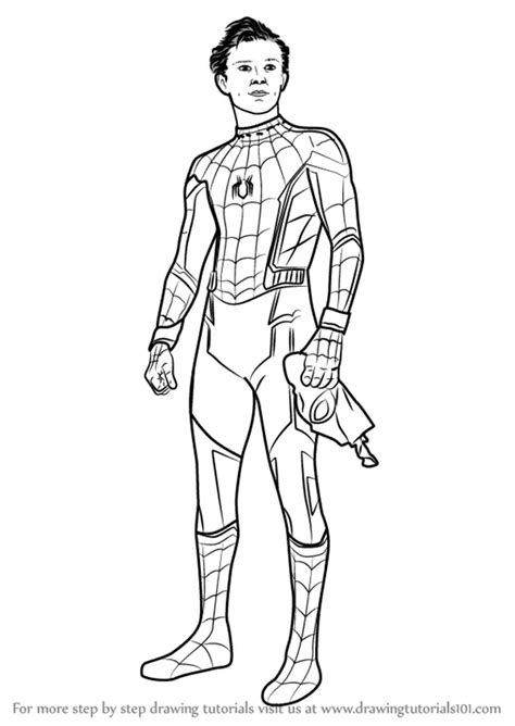 How To Draw Tom Holland As Spider Man Characters Step By Step