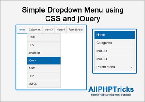 Simple Dropdown Menu Using Css And Jquery All Php Tricks