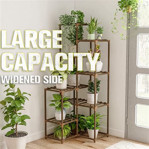 Bamworld Plant Stand Indoor Outdoor Corner Shelf Plant Shelves Indoor
