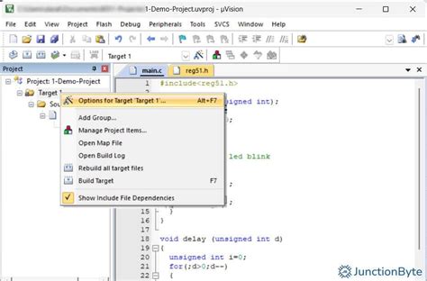 how to program 8051 microcontroller in keil µvision junctionbyte