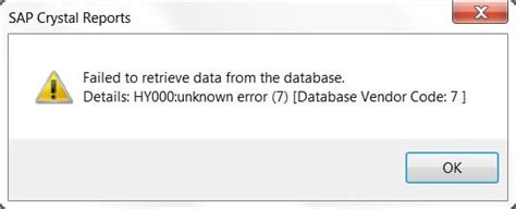Crystal Report Viewer Failed To Retrieve Data From The Database Vermontbro