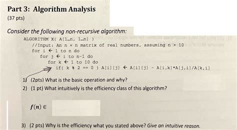 Solved Onsider The Following Non Recursive Algorithm