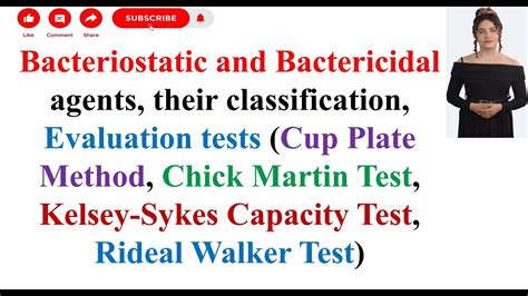 Bacteriostatic And Bactericidal Agents Classification And Evaluation