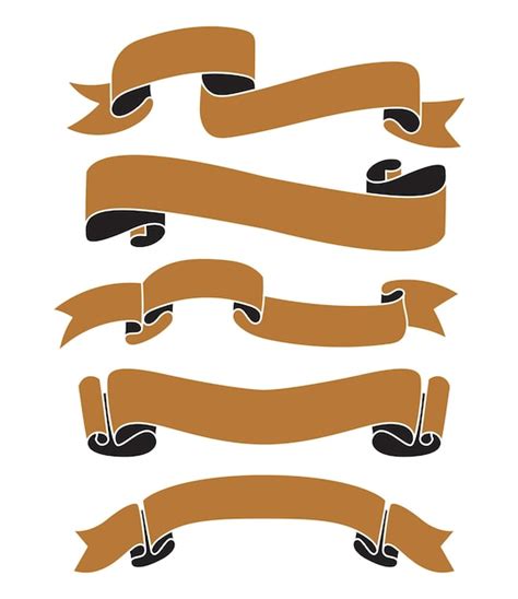 Conjunto De Pancartas De Cinta Dibujadas A Mano Vector Vector Premium