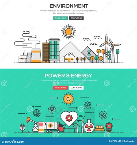 Het Vlakke Concept Van De Ontwerplijn Milieu En Macht En Energie