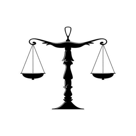 질량 균형 저울 절연 법과 정의 아이콘 프리미엄 벡터