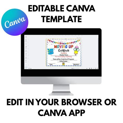 Editable Preschool Moving Up Certificate Prek Moving Up Certificate Preschool Graduation