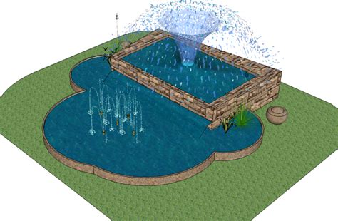 Landscape Water Feature Sketchup Component Cadblocksfree Thousands Of Free Cad Blocks