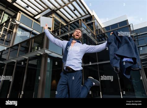 Business Success Successful Boss Jump Excited Entrepreneur Jumping