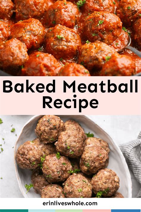 Baked Meatballs Recipe Erin Lives Whole