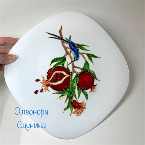 Тарелка декоративная с витражной росписью Синяя птица в интернет магазине на Ярмарке Мастеров